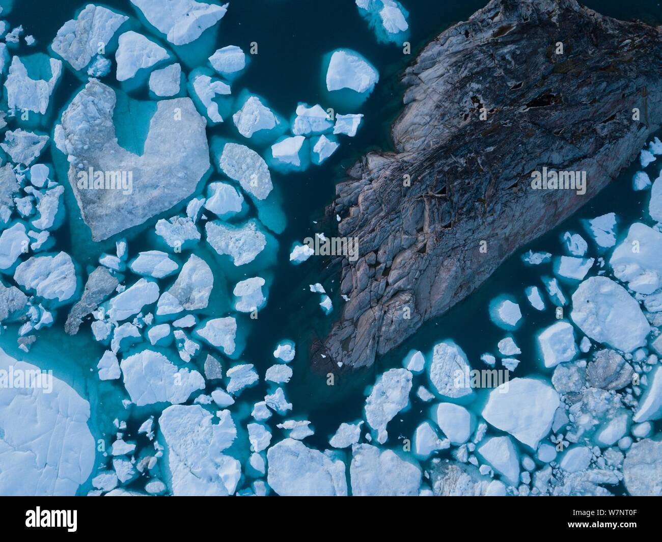 Icebergs drone aerial image top view - Climate Change and Global ...