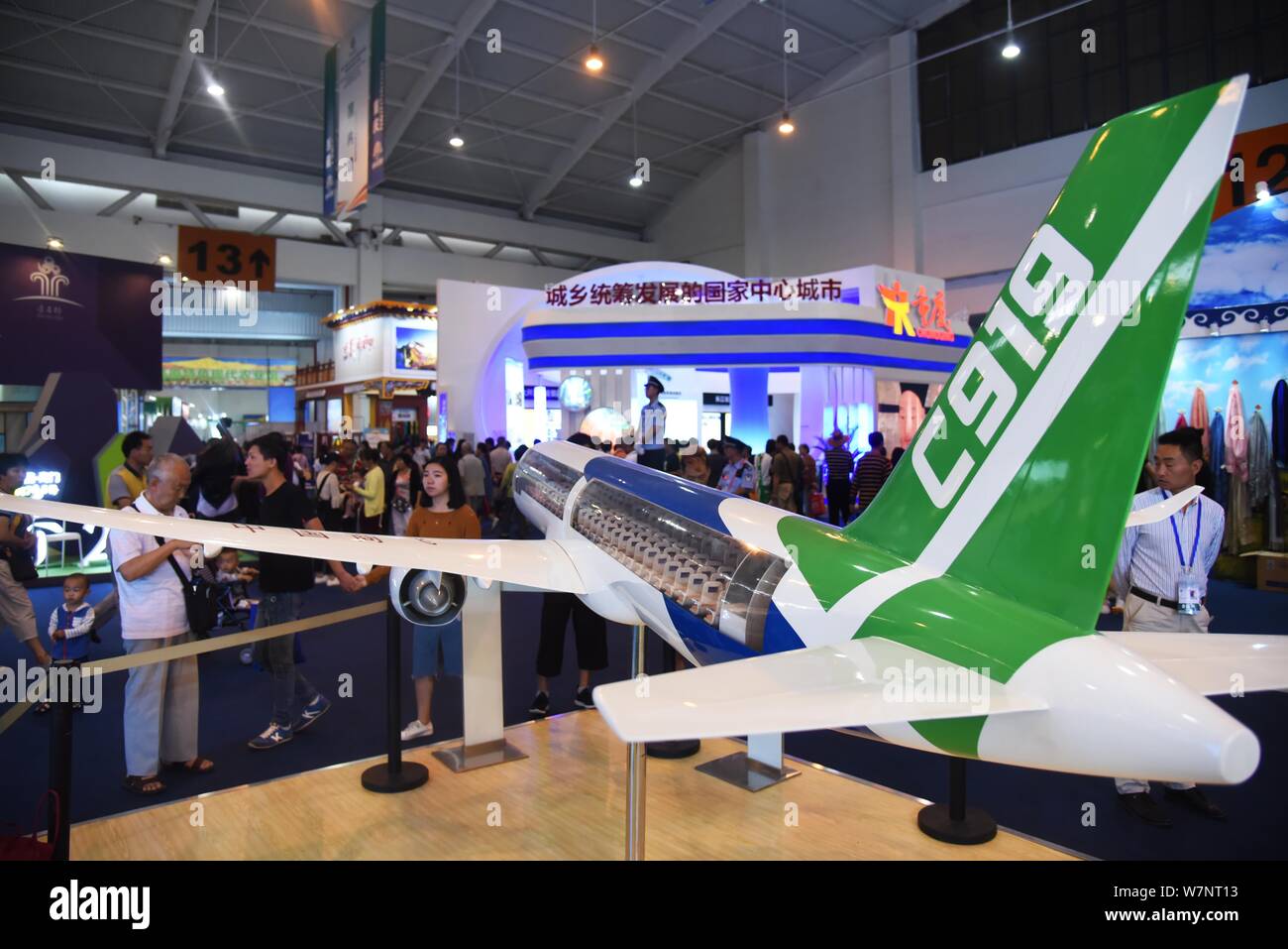 --FILE--A model of China's first large passenger jet C919 developed by ...