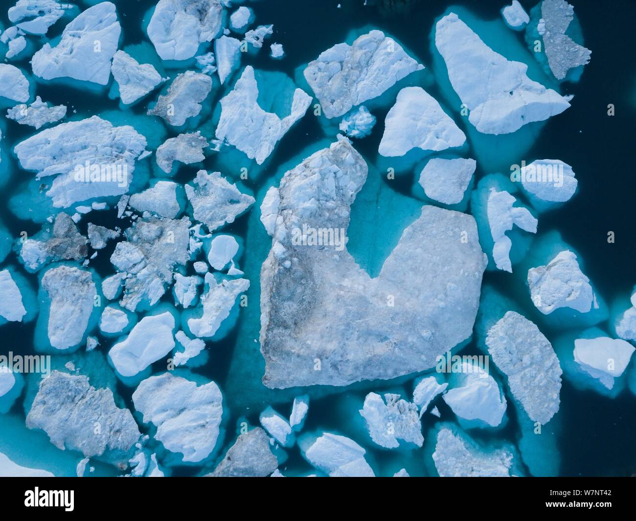 Icebergs drone aerial image top view - Climate Change and Global ...
