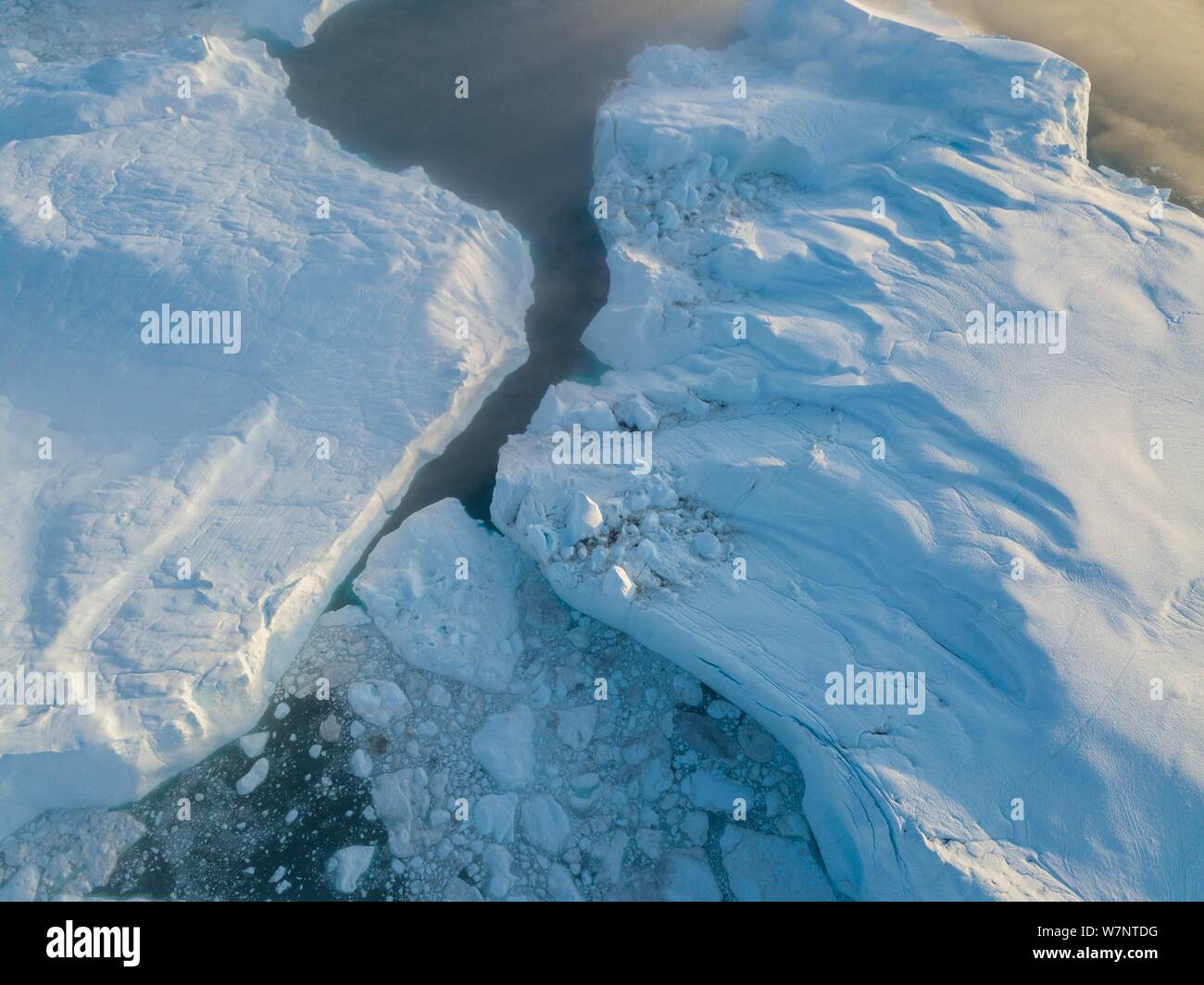 Icebergs drone aerial image top view - Climate Change and Global ...