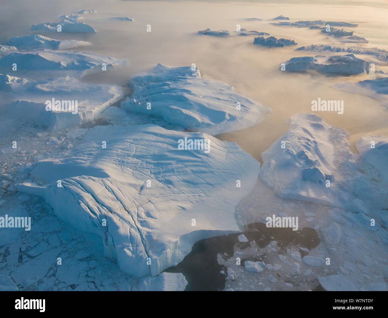 Icebergs drone aerial image top view - Climate Change and Global ...