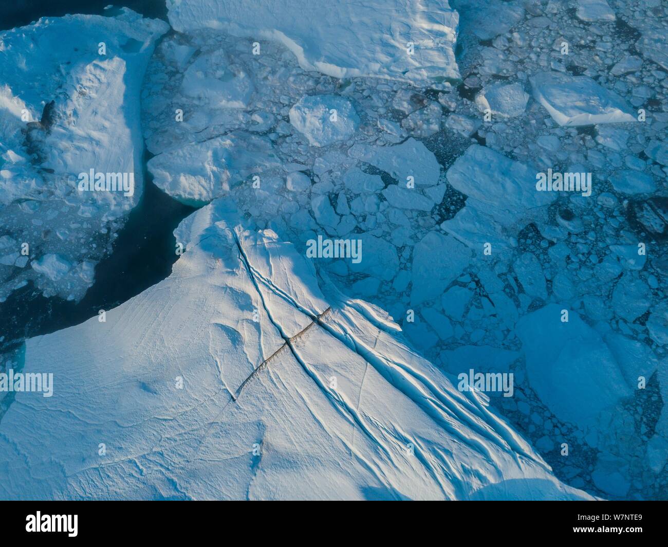 Icebergs drone aerial image top view - Climate Change and Global ...