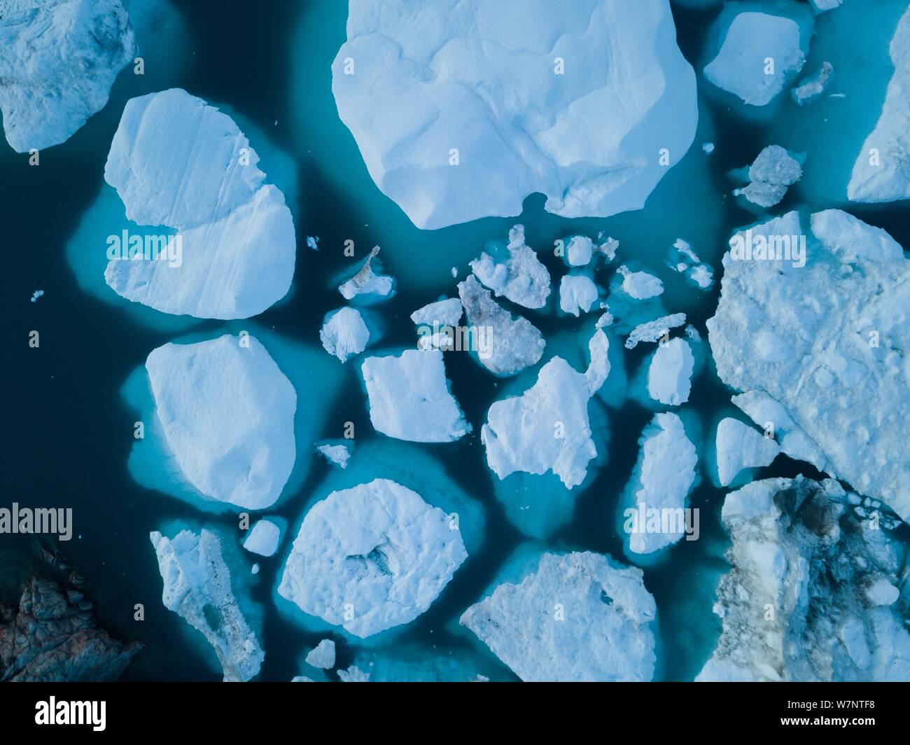 Icebergs drone aerial image top view - Climate Change and Global ...