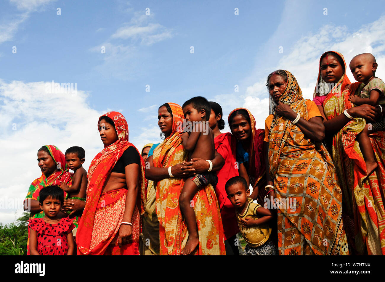 Women and children of the small village of Gagramari. The Sundarbans ...
