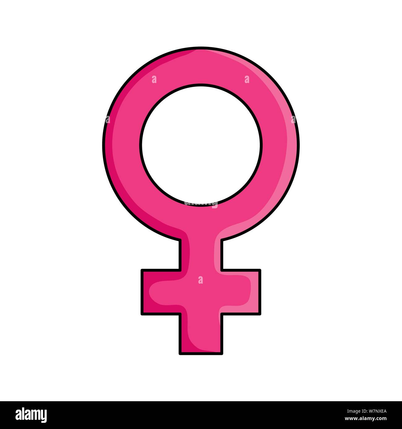Female Gender Symbol Pop Art Style Vector Illustration Design Stock