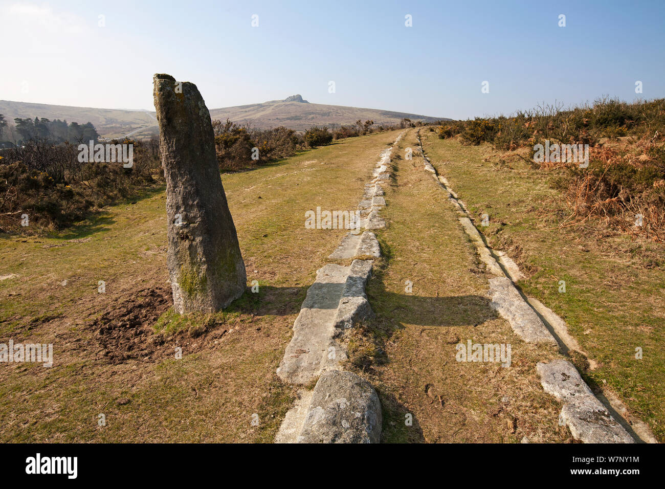 Haytor Granite Tramway, in operation 1820-1859, to guide horse-drawn ...