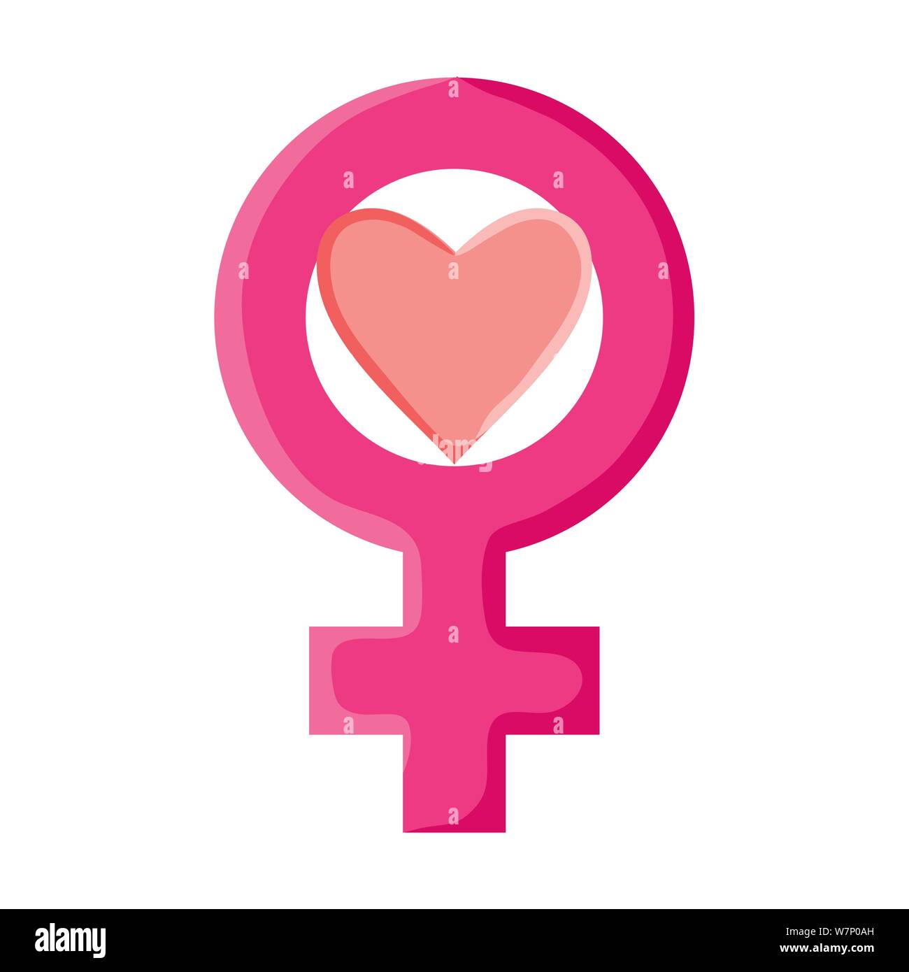 heart love with female gender symbol pop art style vector illustration ...