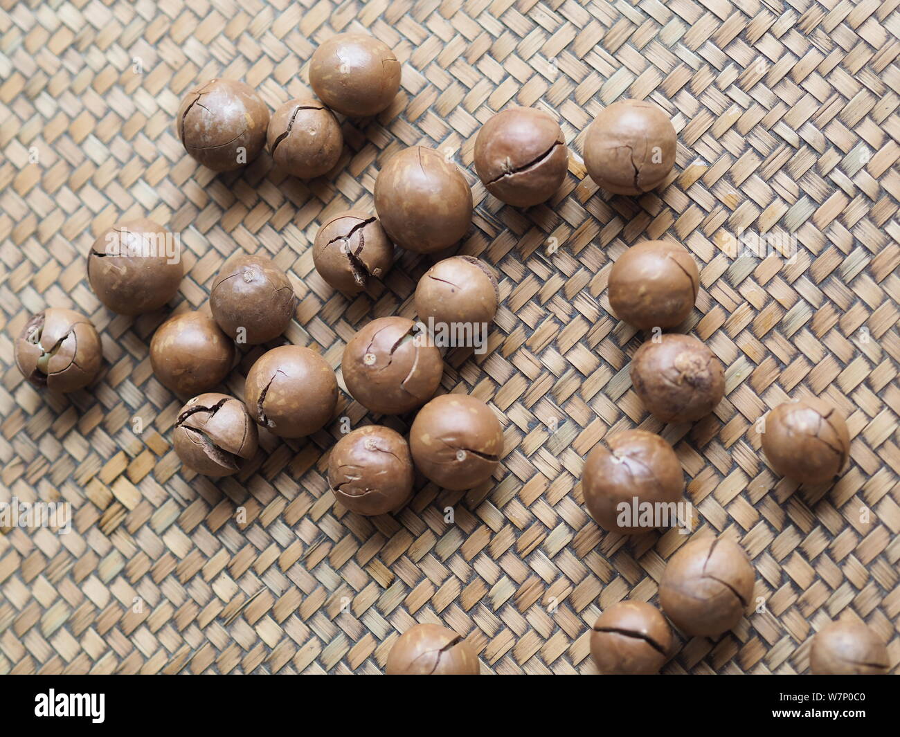 Macadamia nut with shell Stock Photo - Alamy