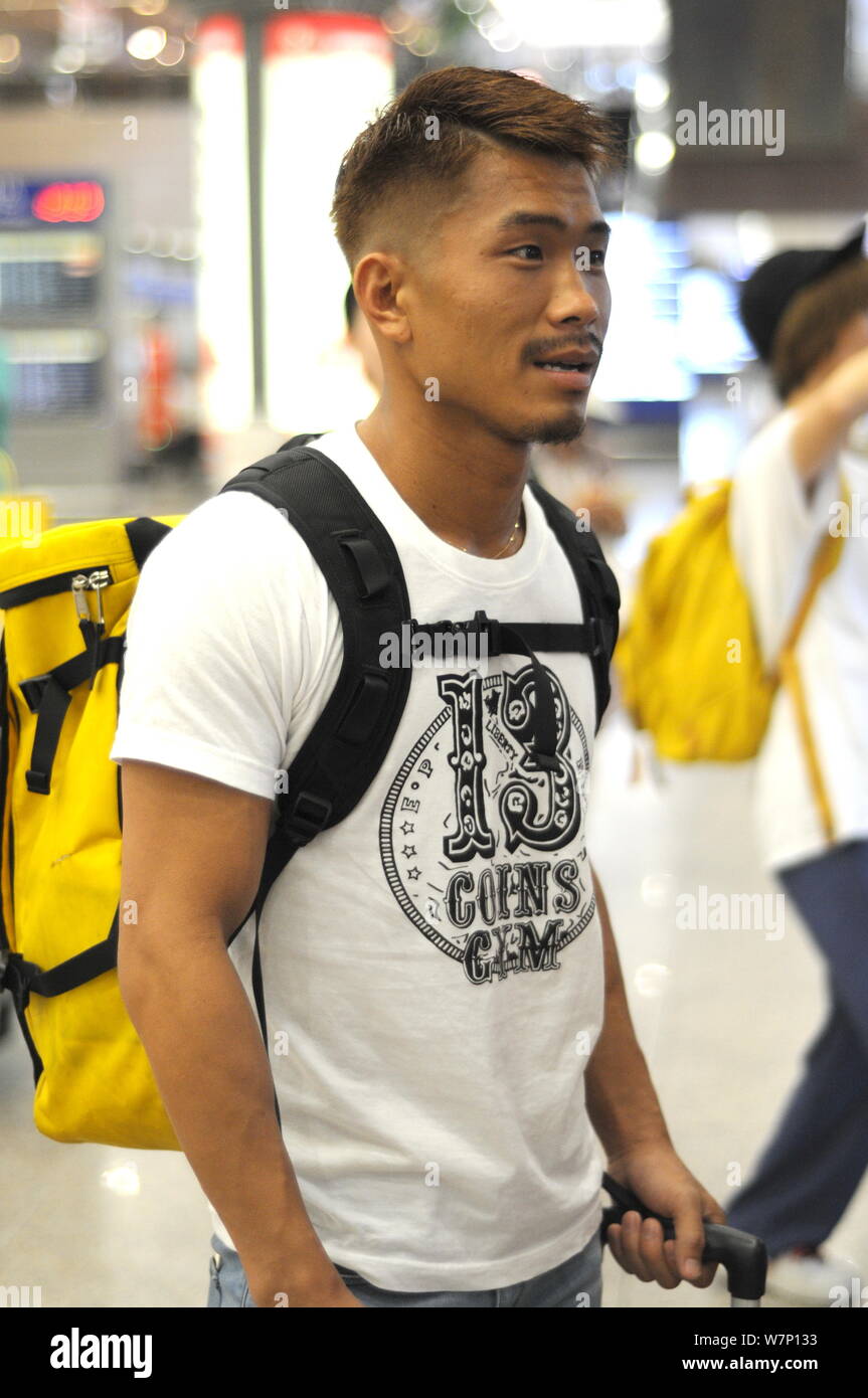 Japanese boxer Sho Kimura is pictured as he arrives at the Shanghai ...