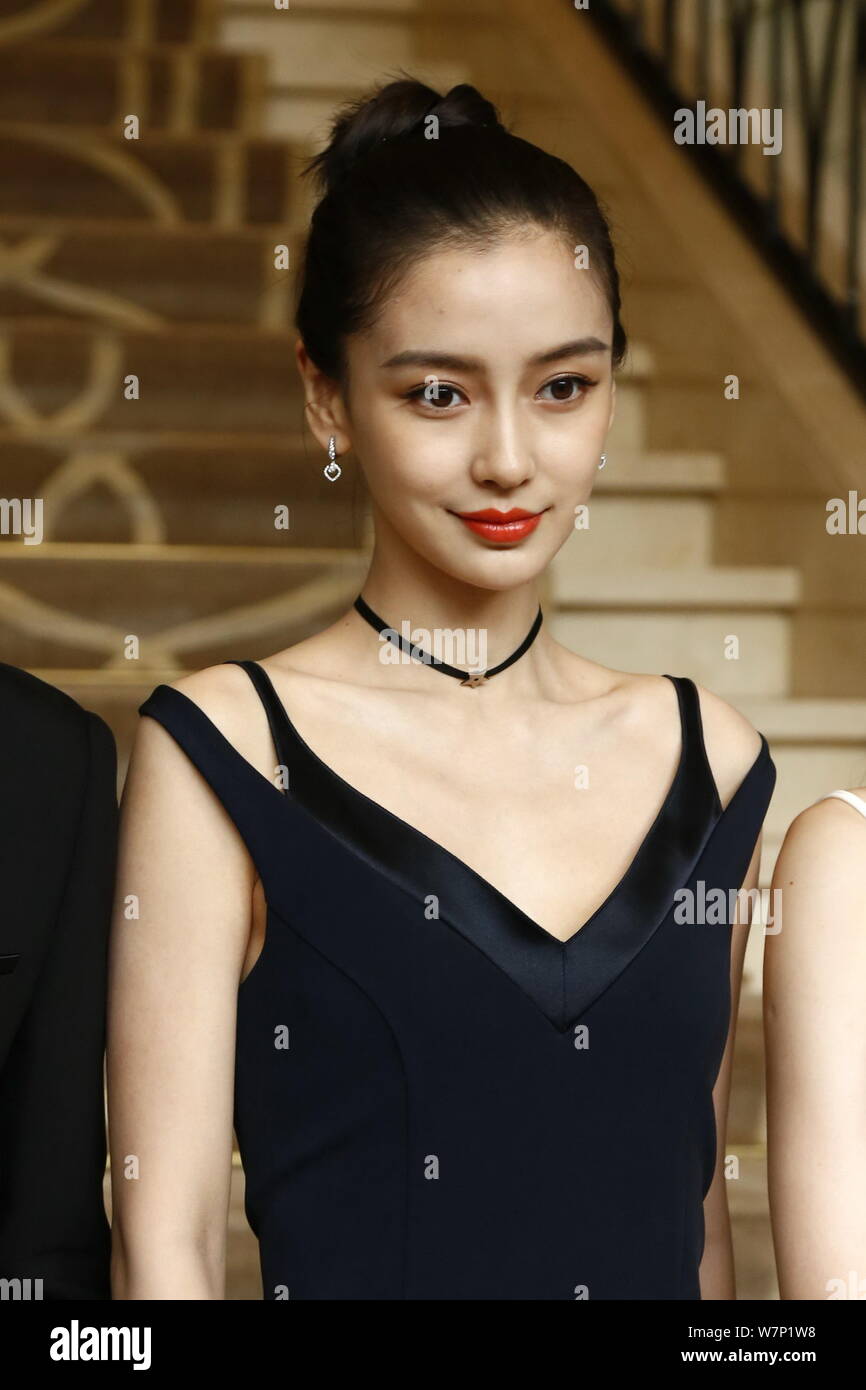 Hong Kong actress Angelababy poses for photos during a photocall on set ...