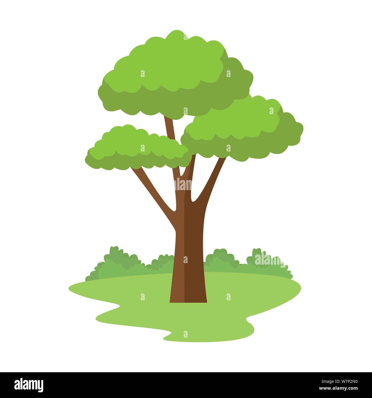 Tree with leaves nature cartoon Stock Vector Image & Art - Alamy