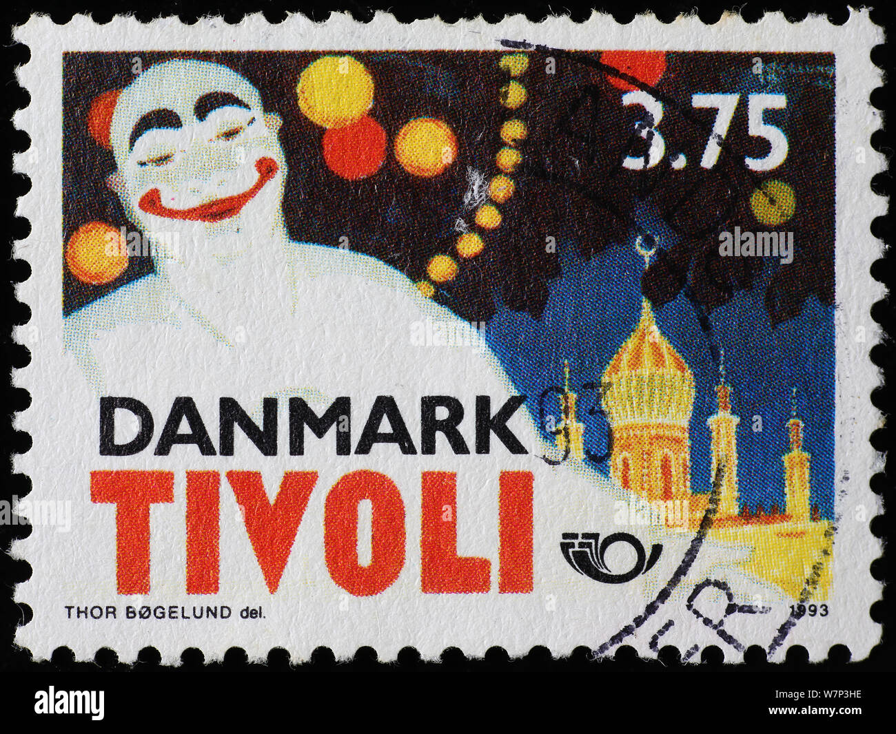Amusement park Tivoli of Copenhagen on danish postage stamp Stock Photo ...