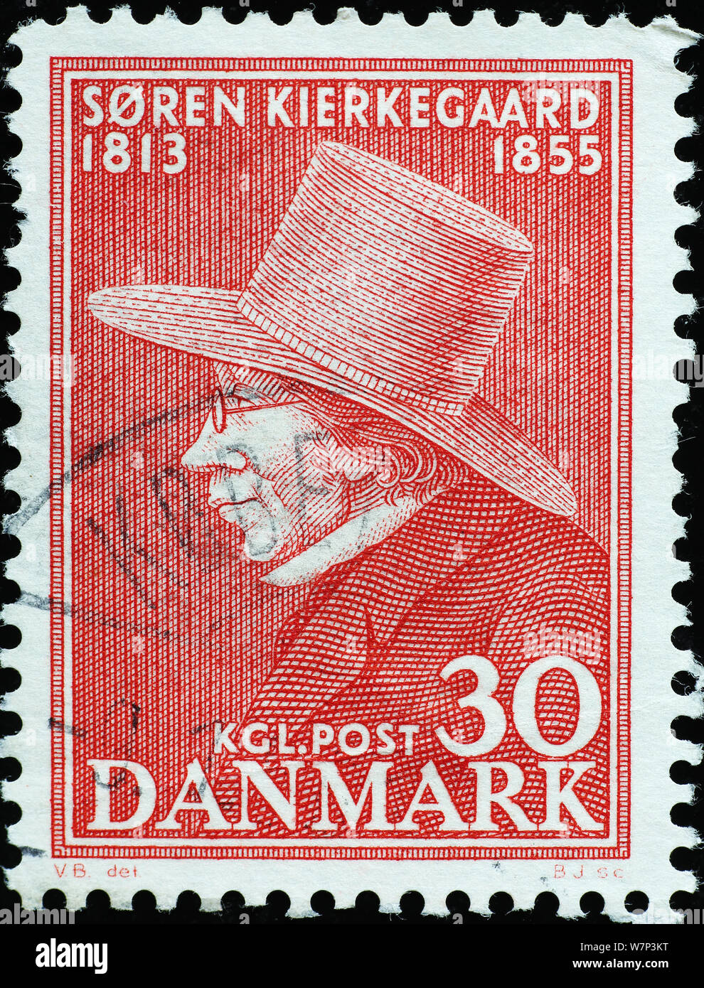 Philosopher Soren Kierkegaard on vintage danish stamp Stock Photo - Alamy