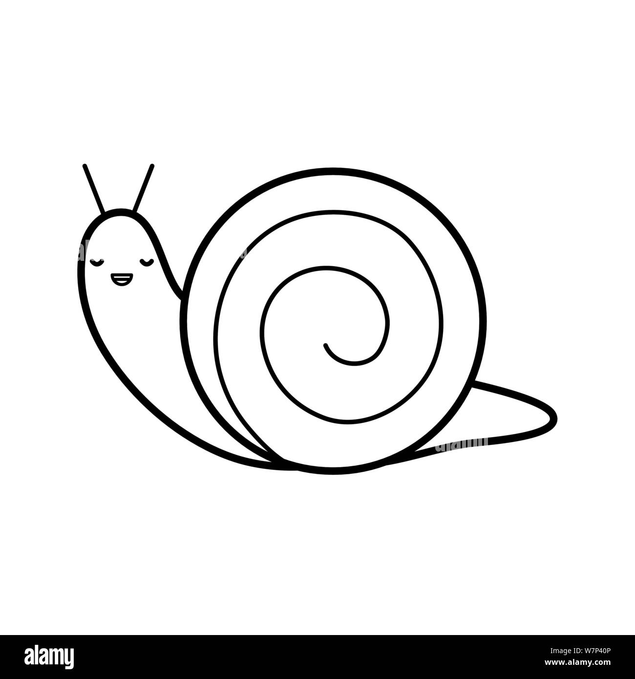 cute little snail kawaii character vector illustration design Stock ...