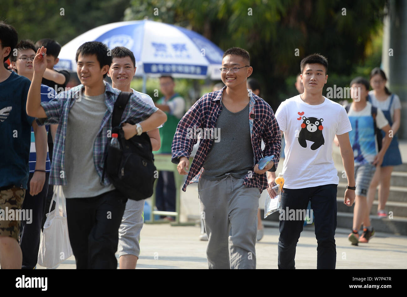 Chinese students are seen at an exam site of the upcoming 2017 national ...