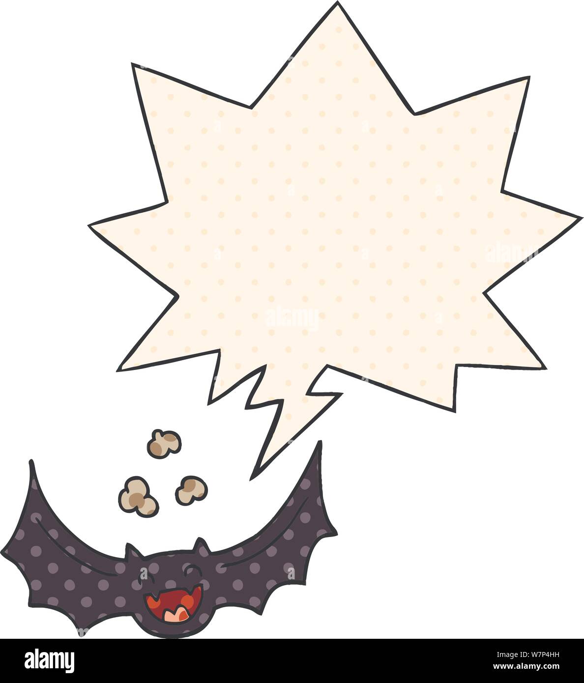 cartoon bat with speech bubble in comic book style Stock Vector Image ...