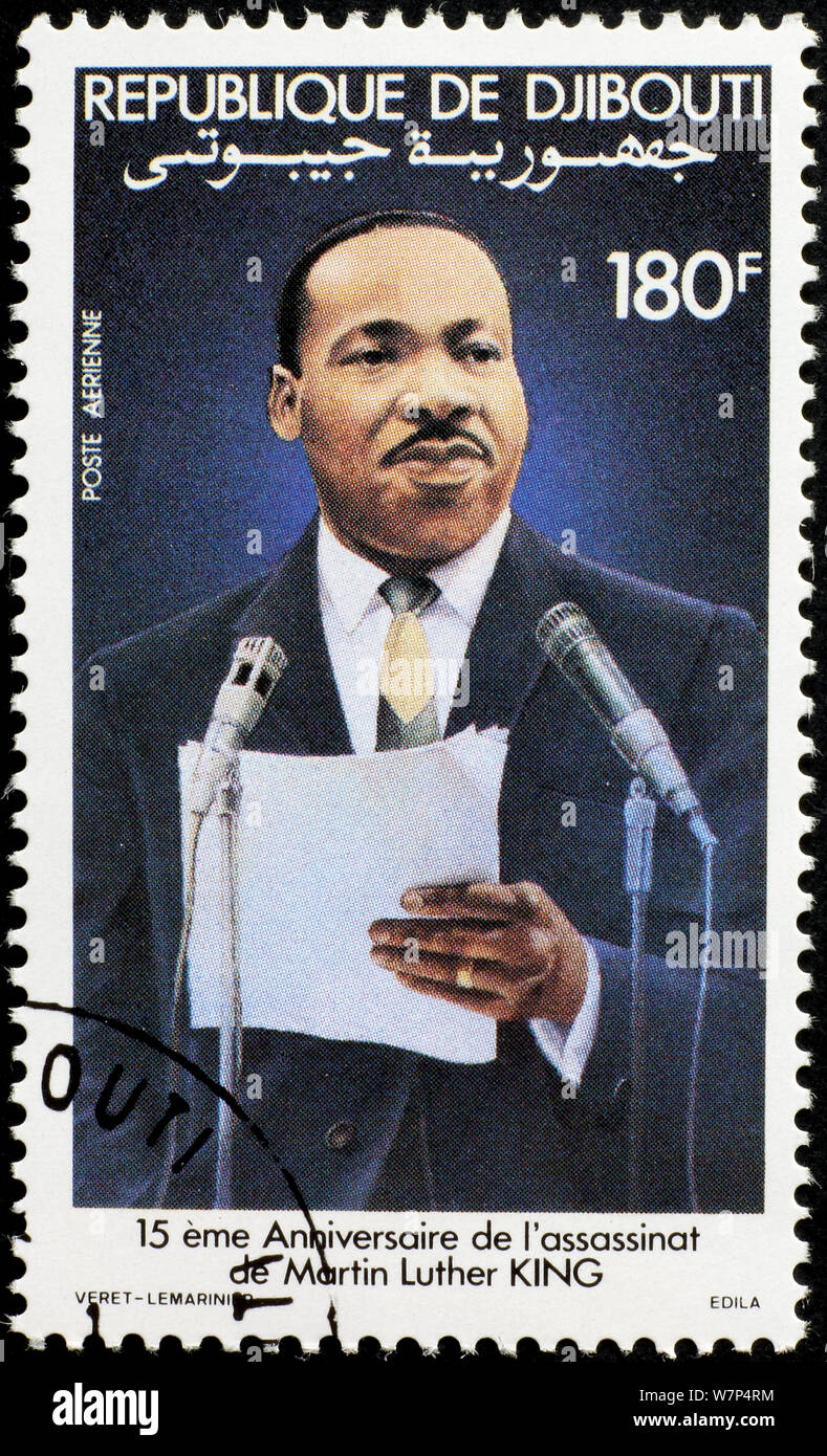Martin Luther King jr. on stamp of Djibouti Stock Photo - Alamy