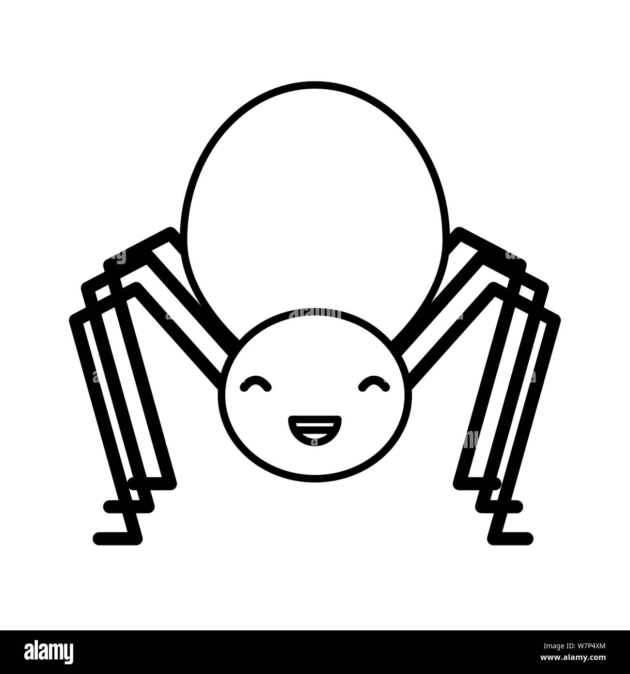 little spider insect kawaii character vector illustration design Stock ...