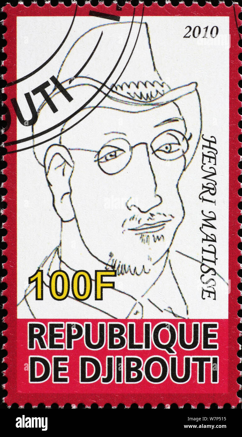 Self portrait by Henry Matisse on postage stamp Stock Photo - Alamy