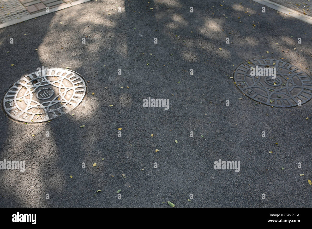 Manhole covers in the road hi-res stock photography and images - Alamy
