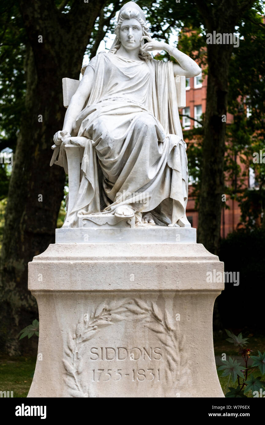 Recently renovated (2019) statue of Sarah Siddons (d. 1831), the most ...