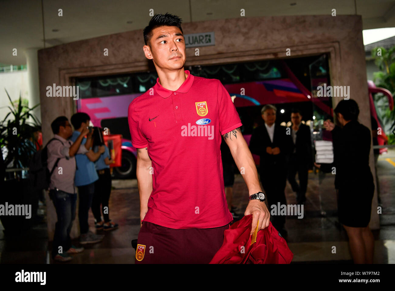 Zeng Cheng of the Chinese national men's football team is pictured ...