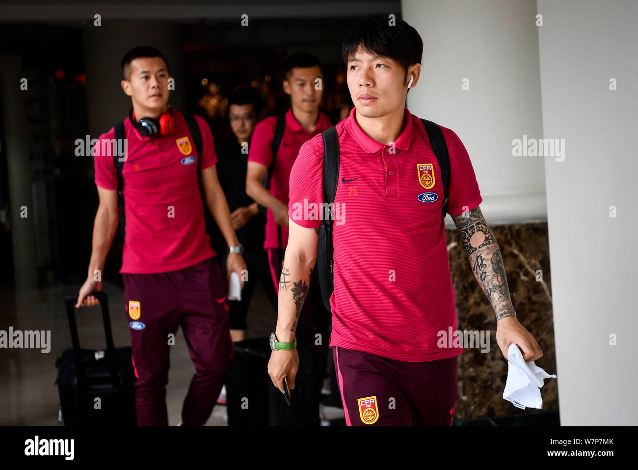 Zhang Xizhe of the Chinese national men's football team is pictured ...