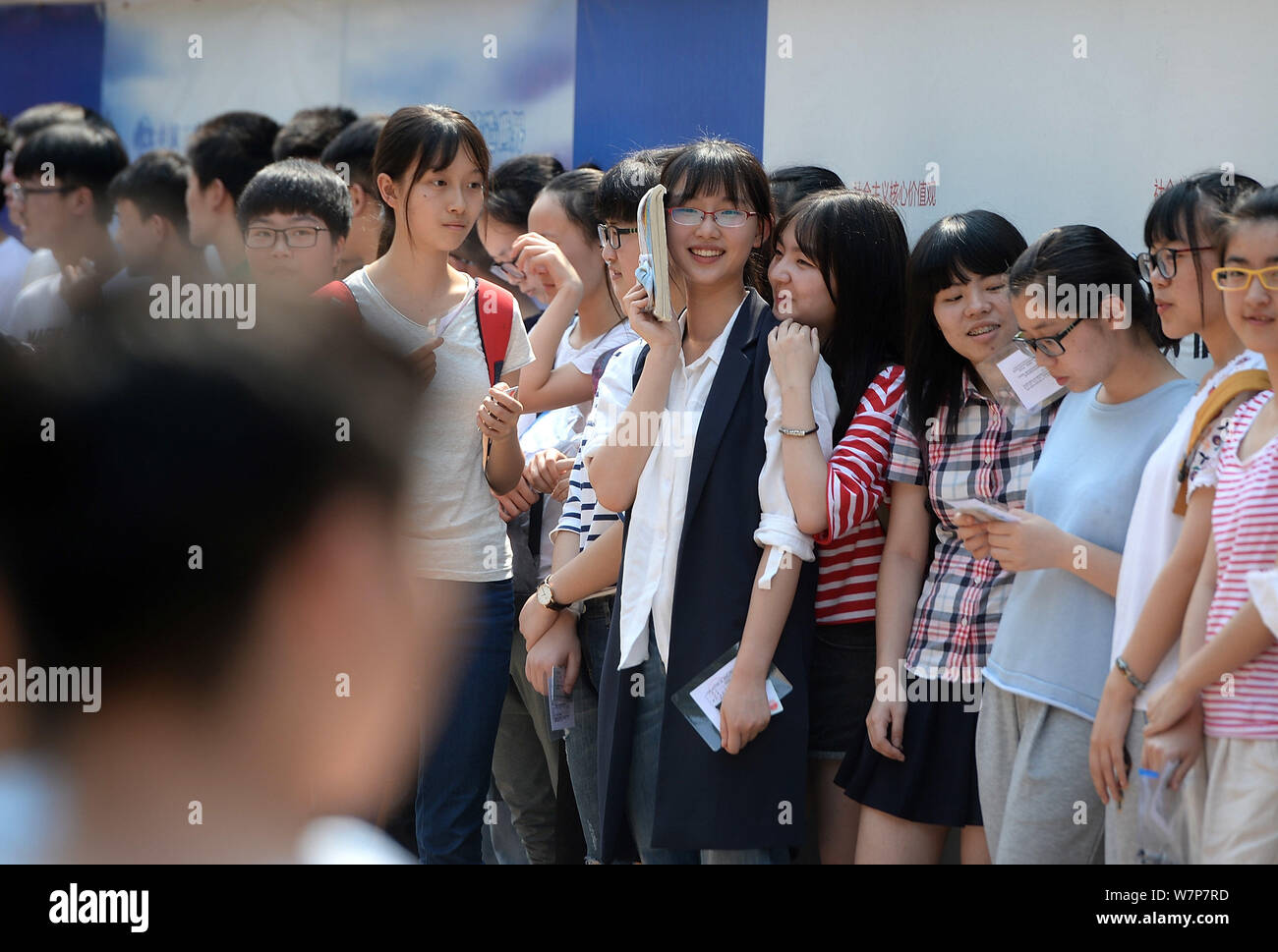 Chinese students are seen at an exam site of the upcoming 2017 national ...