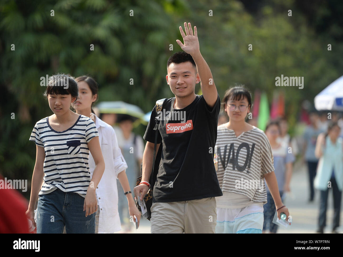 Chinese students are seen at an exam site of the upcoming 2017 national ...