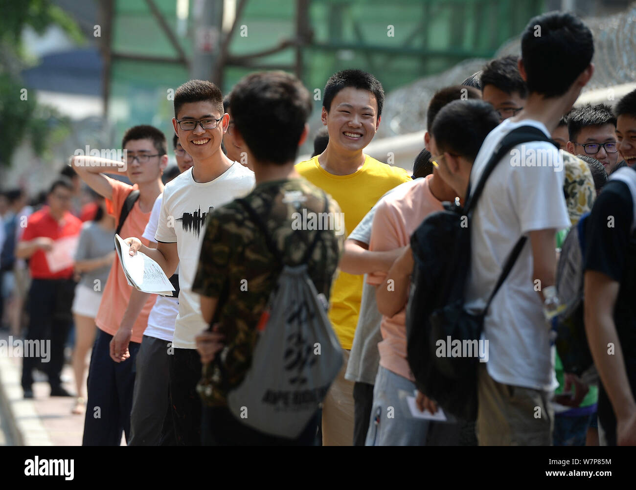 Chinese students are seen at an exam site of the upcoming 2017 national ...