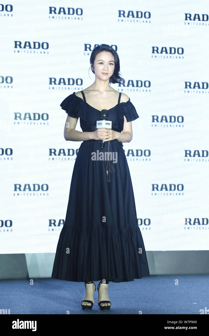 Chinese actress Tang Wei attends a press conference to promote "RADO ...