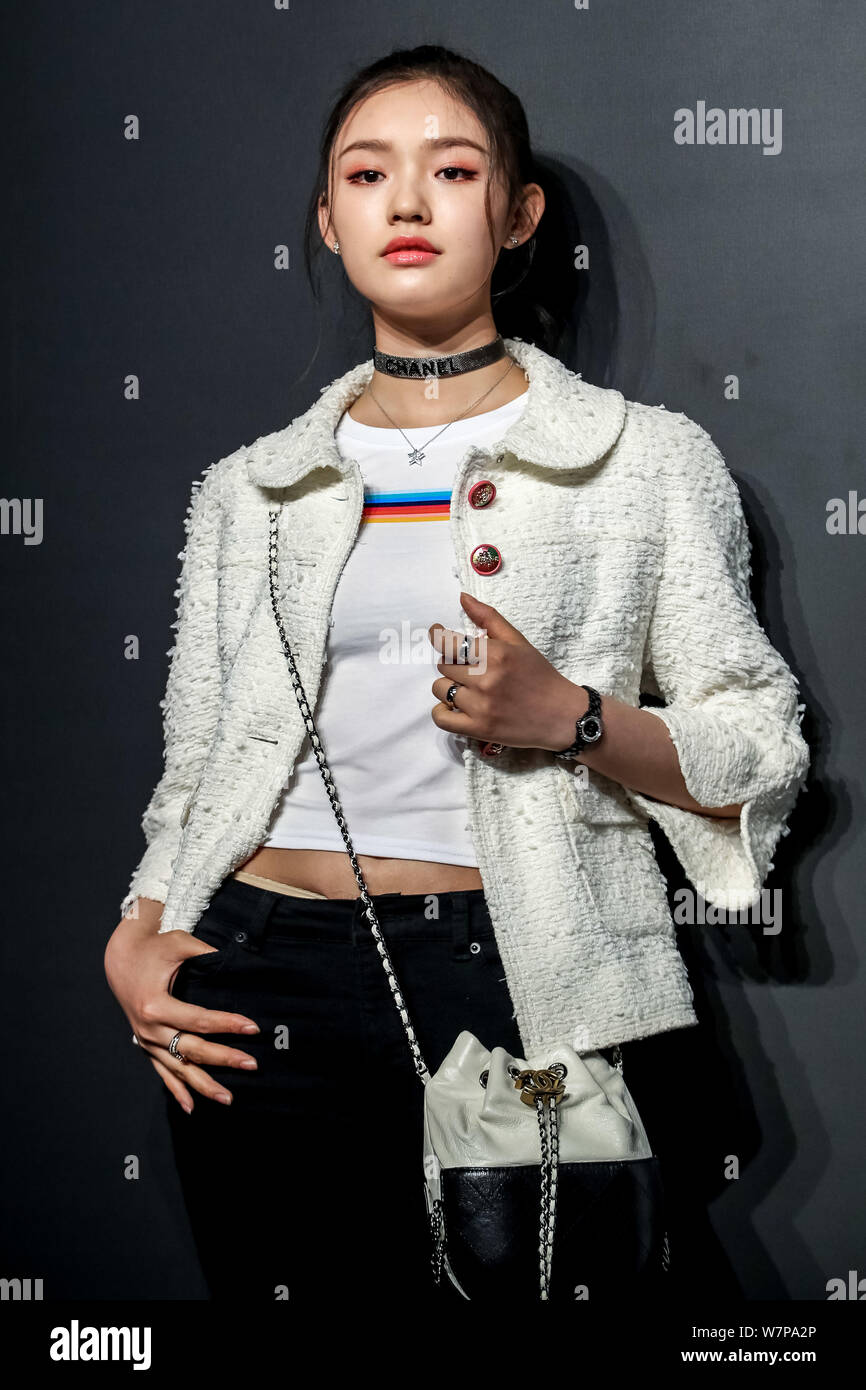 Chinese actress Lin Yun poses at the "Chanel J12" party in Shanghai ...