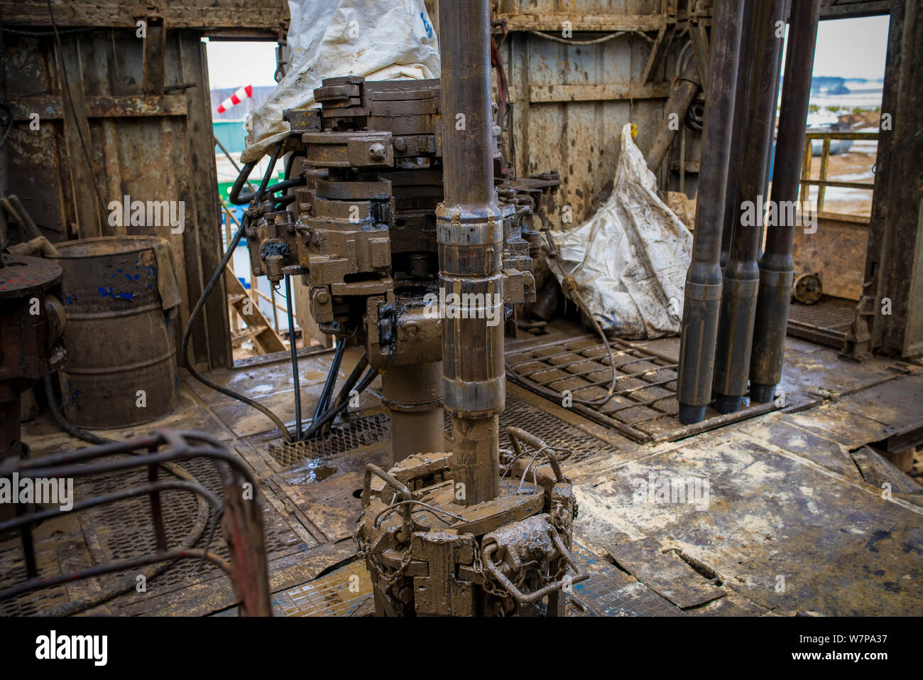 Offshore oil rig worker prepare tool and equipment for perforation oil ...