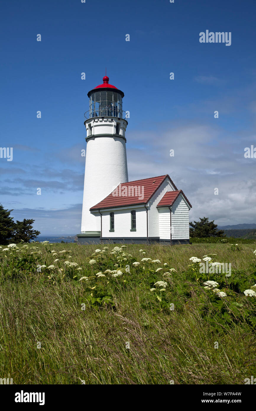 Cape Blanco Light on a bluff above the Pacific Ocean in Cape Blanco ...