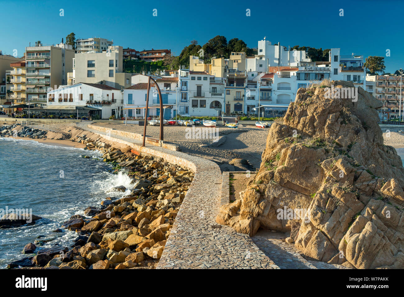 PUNTA SA PALOMERA ROCK BLANES COSTA BRAVA GERONA CATALONIA SPAIN Stock ...