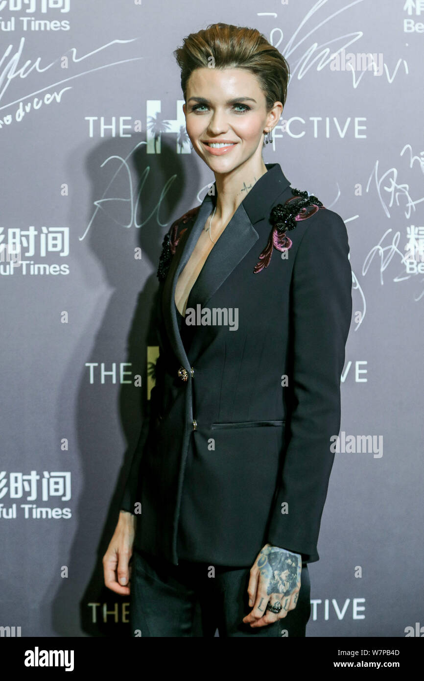 Australian model and actress Ruby Rose attends a launch ceremony of ...