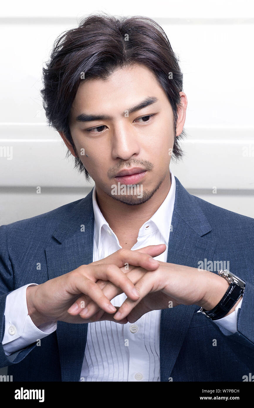 Taiwanese actor Chen Bolin poses for portrait photos during an ...