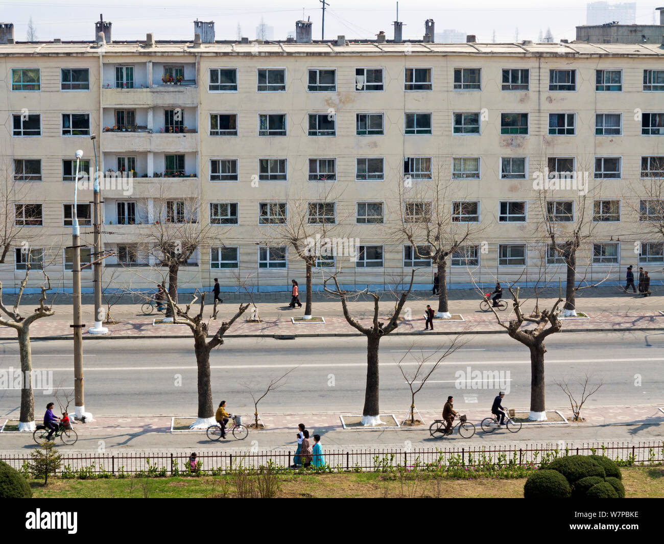 City streets in Hamhung, second city, Democratic Peoples' Republic of ...