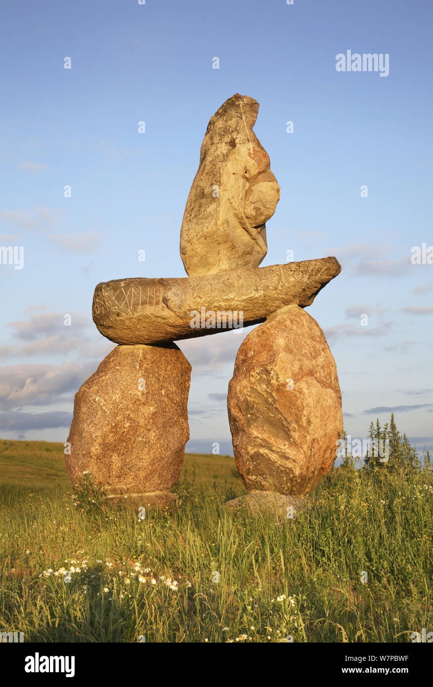 Sculptural of the stones near Lake Akmena. Lithuania Stock Photo - Alamy