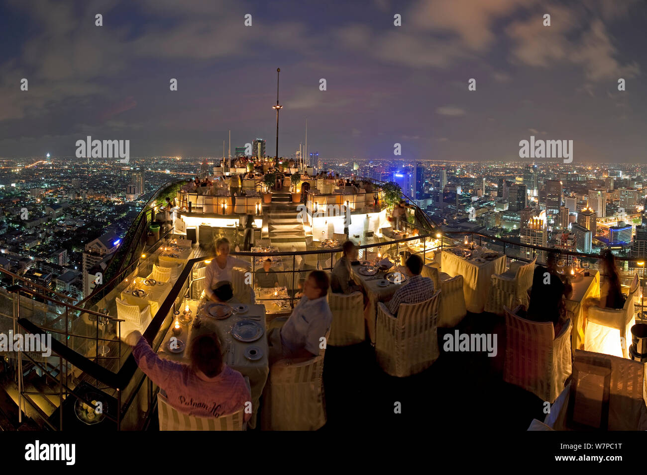 The view over the Bangkok City skyline from Vertigo, a bar and ...