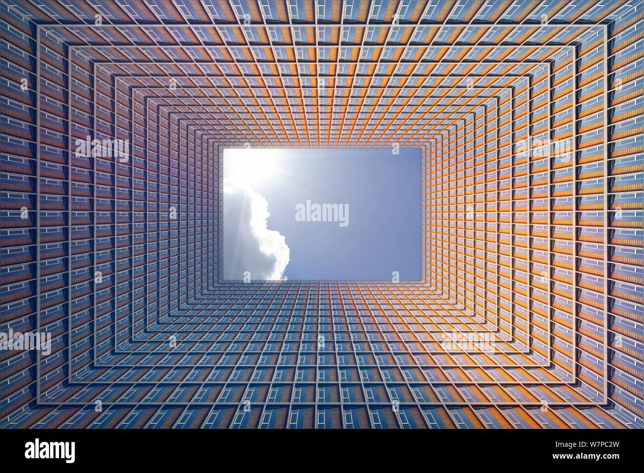 constructed architecture, courtyard in the shape of a rectangle Stock ...