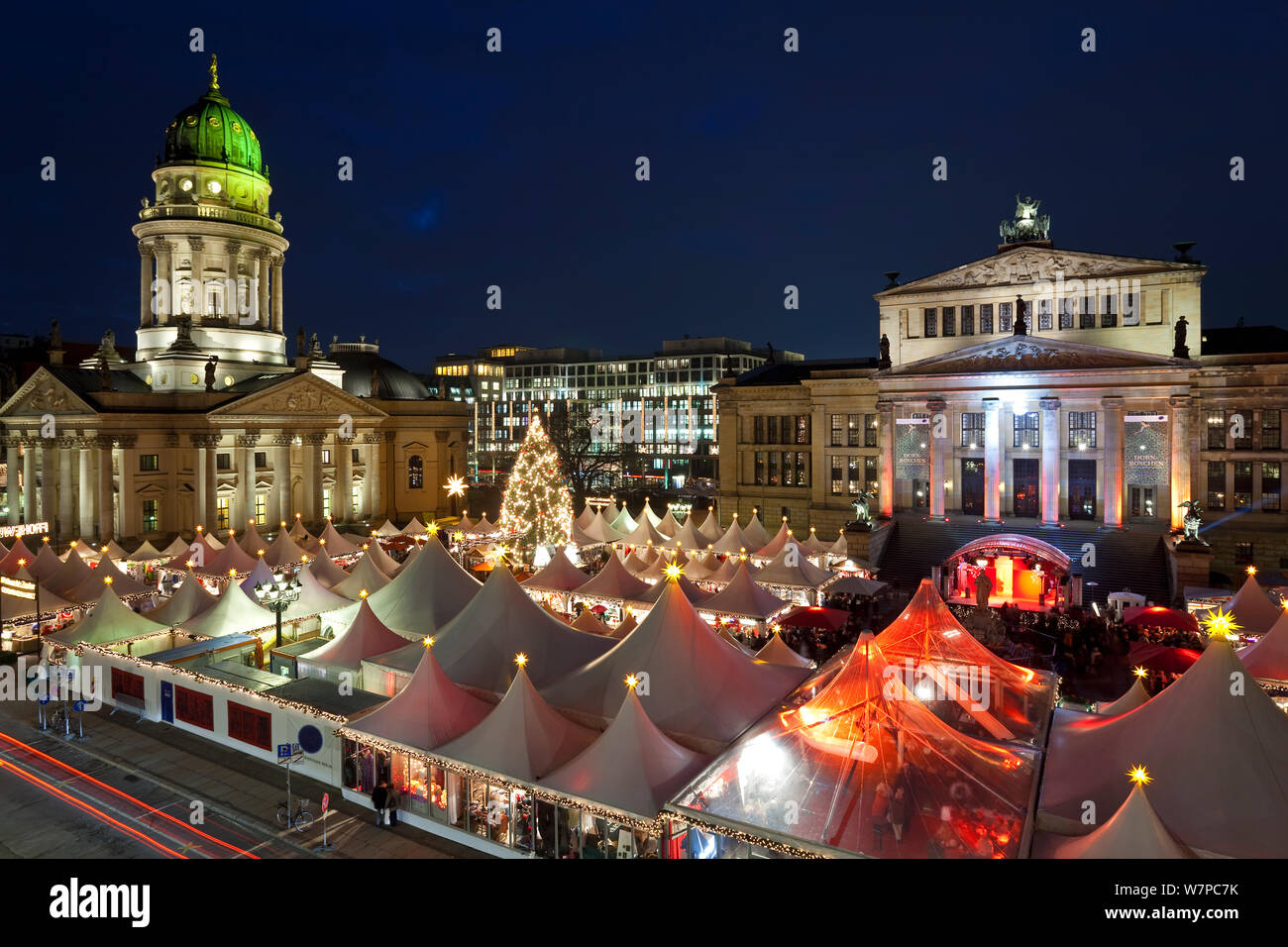 Traditional Christmas Market at Gendarmenmarkt, elevated view ...