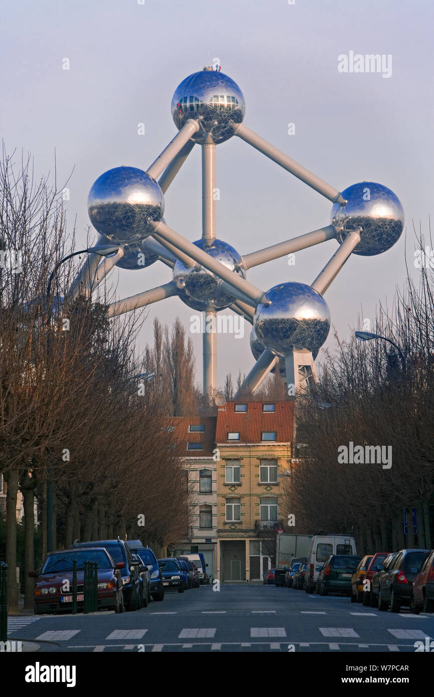 Atomium sculpture in Atomium Park, Brussels, Belgium, 2009 Stock Photo ...