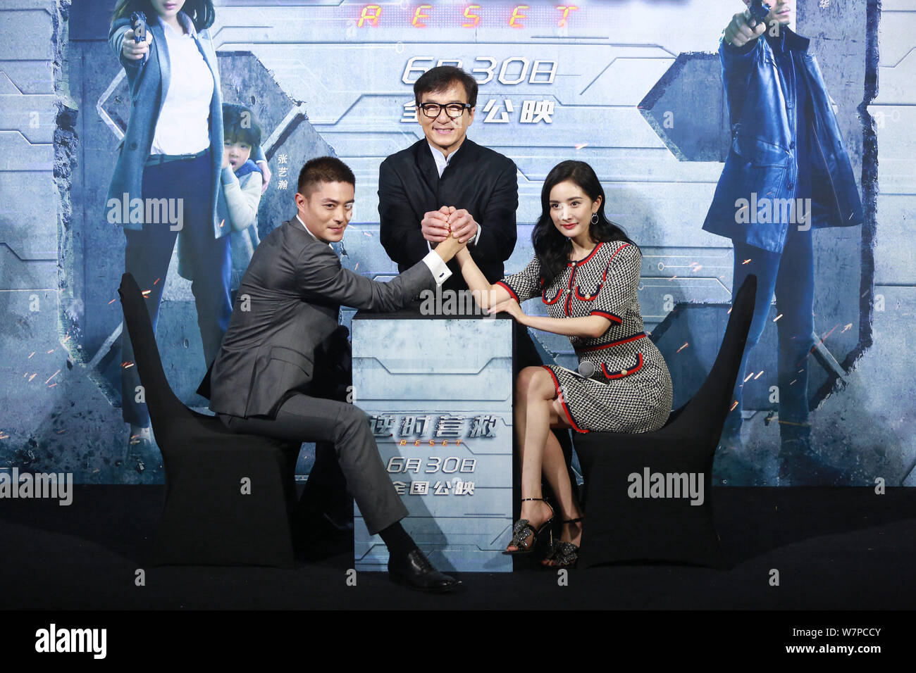 (From left) Taiwanese actor Wallace Huo, Hong Kong kungfu superstar and ...