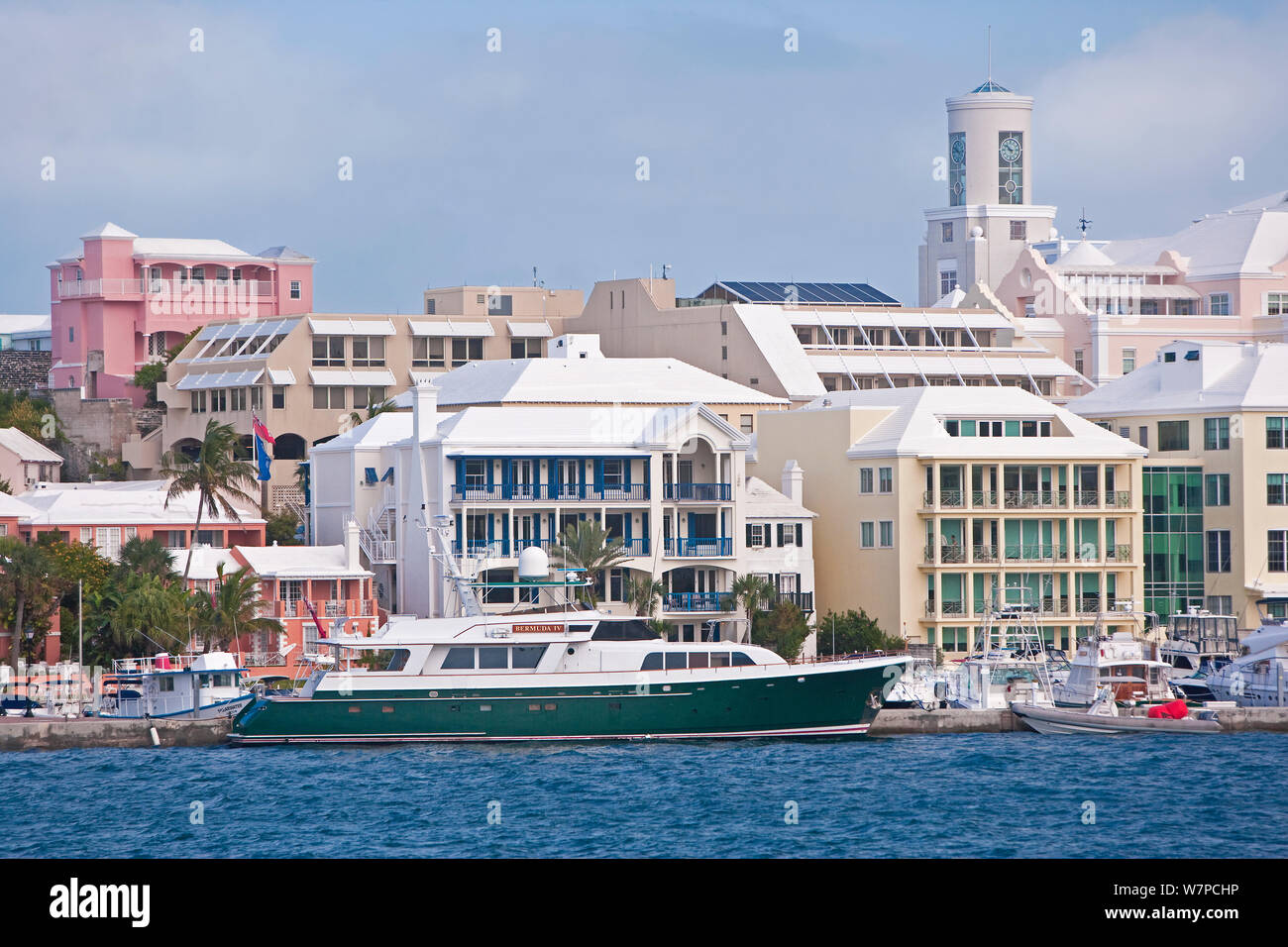Luxury office buildings lining Hamilton harbour, Bermuda 2007 Stock ...
