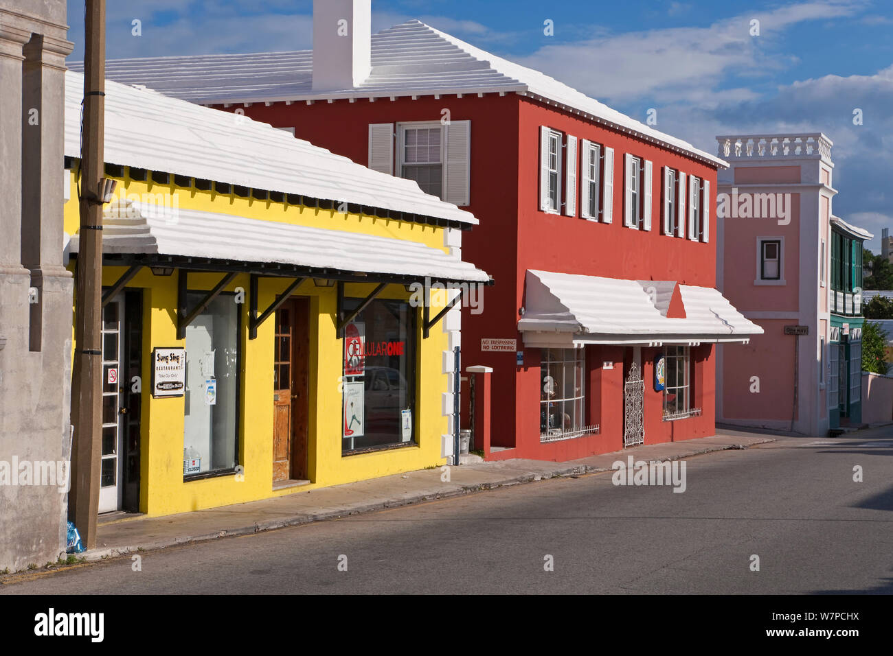White stone roofs and pastel architecture of the historic town of St ...
