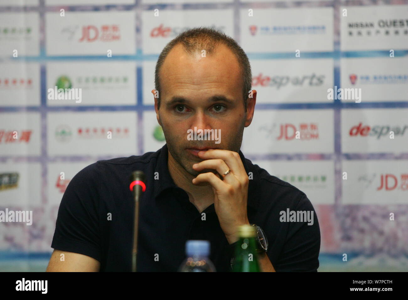 Spanish football player Andres Iniesta attends a commercial event in ...