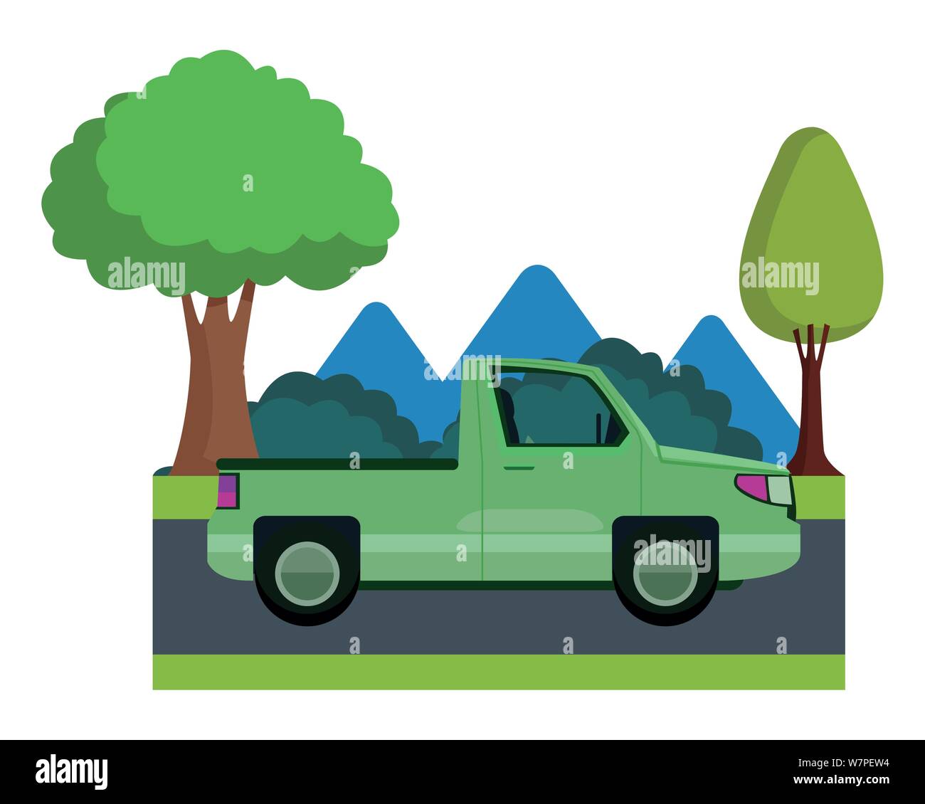 Pick up truck vehicle sideview cartoon Stock Vector Image & Art - Alamy