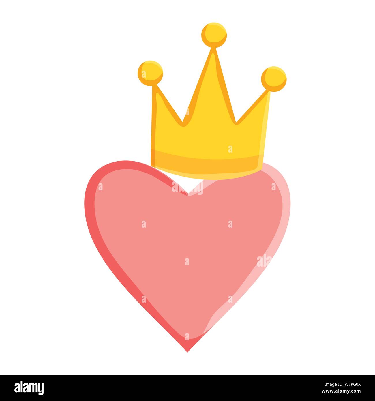 heart love with crown pop art style vector illustration design Stock ...
