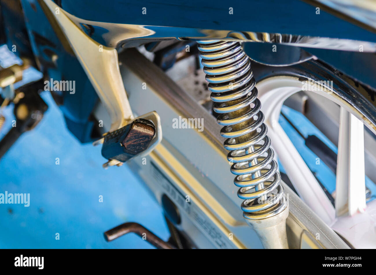 Close up Motorcycle shock absorber Stock Photo - Alamy